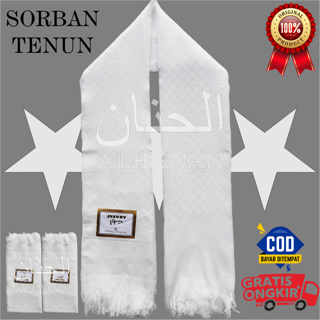 Jual ALHANAN SORBAN HAJI ARAFAT POLOS SURBAN ARAB DEWASA | Shopee Indonesia