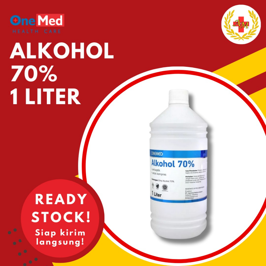 Jual Alkohol 70% Merk Onemed 1 Liter Antiseptik Kompres | Shopee Indonesia