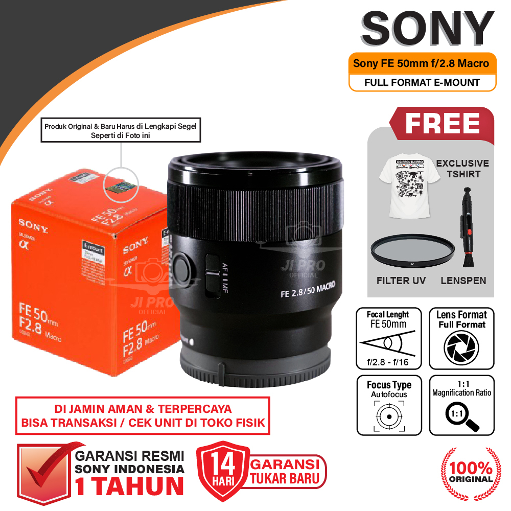 Jual Sony FE 50mm f2.8 Macro Lensa Sony 50 mm f/2.8 Macro Garansi Resmi ...