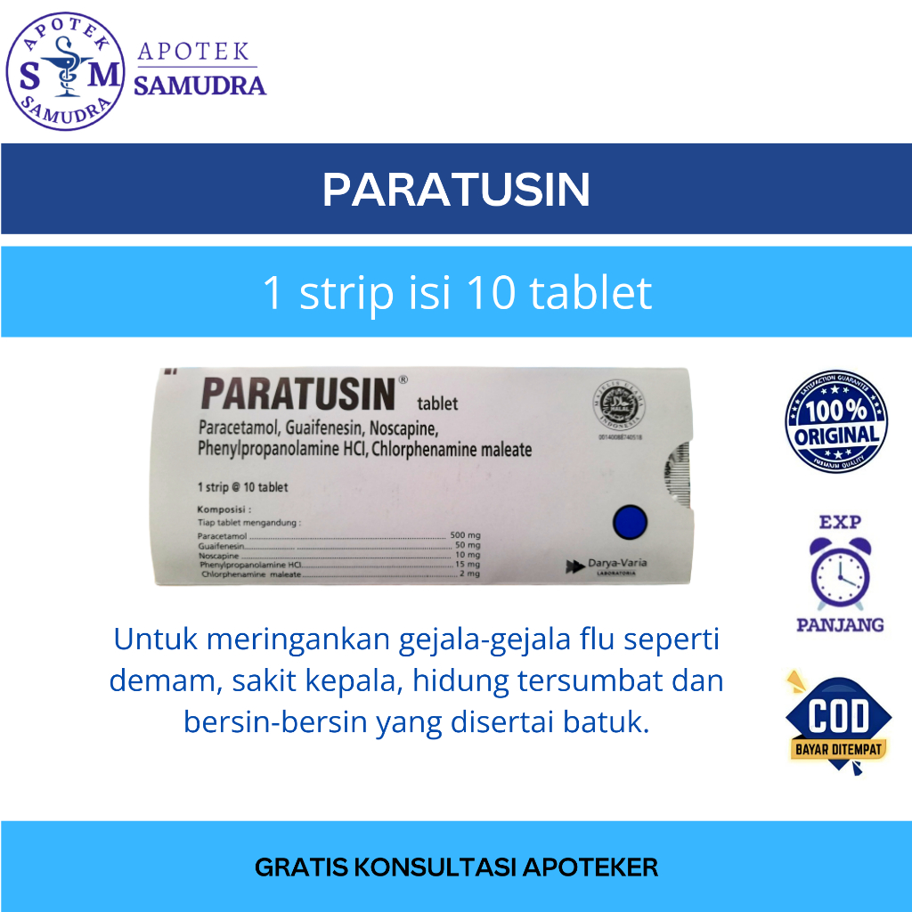 Jual PARATUSIN - 1 STRIP 10 TABLET - obat batuk berdahak obat batuk ...