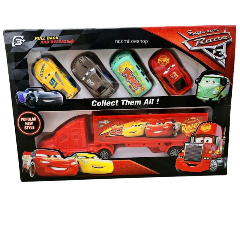 Jual Mainan Mobil Cars Miniatur.. Container Truk Cars 4pcs.. Pullback ...