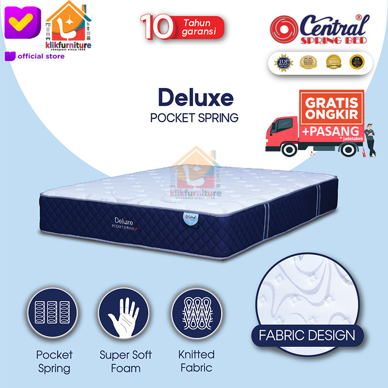 Jual Kasur Springbed Central DELUXE POCKET Spring 31 cm | Shopee Indonesia