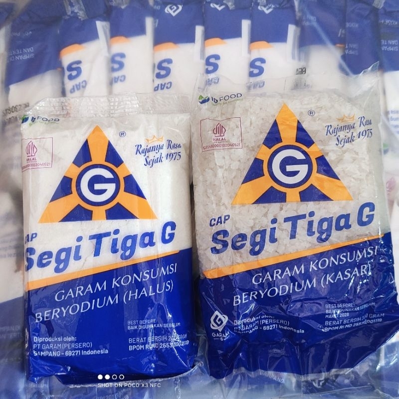 Jual Garam Cap Segitiga G Kasar / Halus Beryodium 200gr | Shopee Indonesia