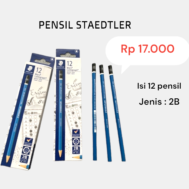 Jual [12pcs]pensil 2b Staedtler Staedler Mars Lumograph Black Pencil
