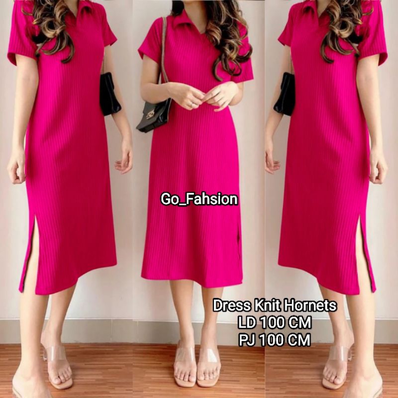 Jual GF - Knit Dress wanita Dress Knit Hornets Wanita Kekinian Dress ...