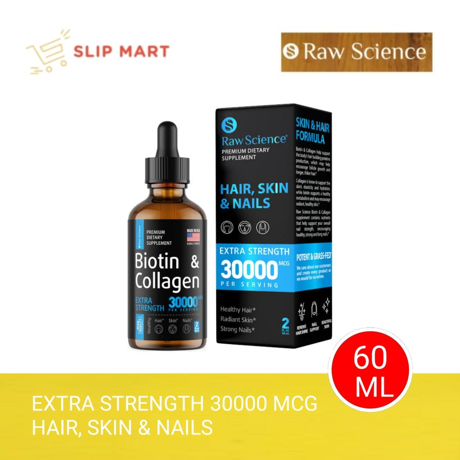 Jual Raw Science Liquid Biotin and Collagen Drops for Hair Nails Skin ...