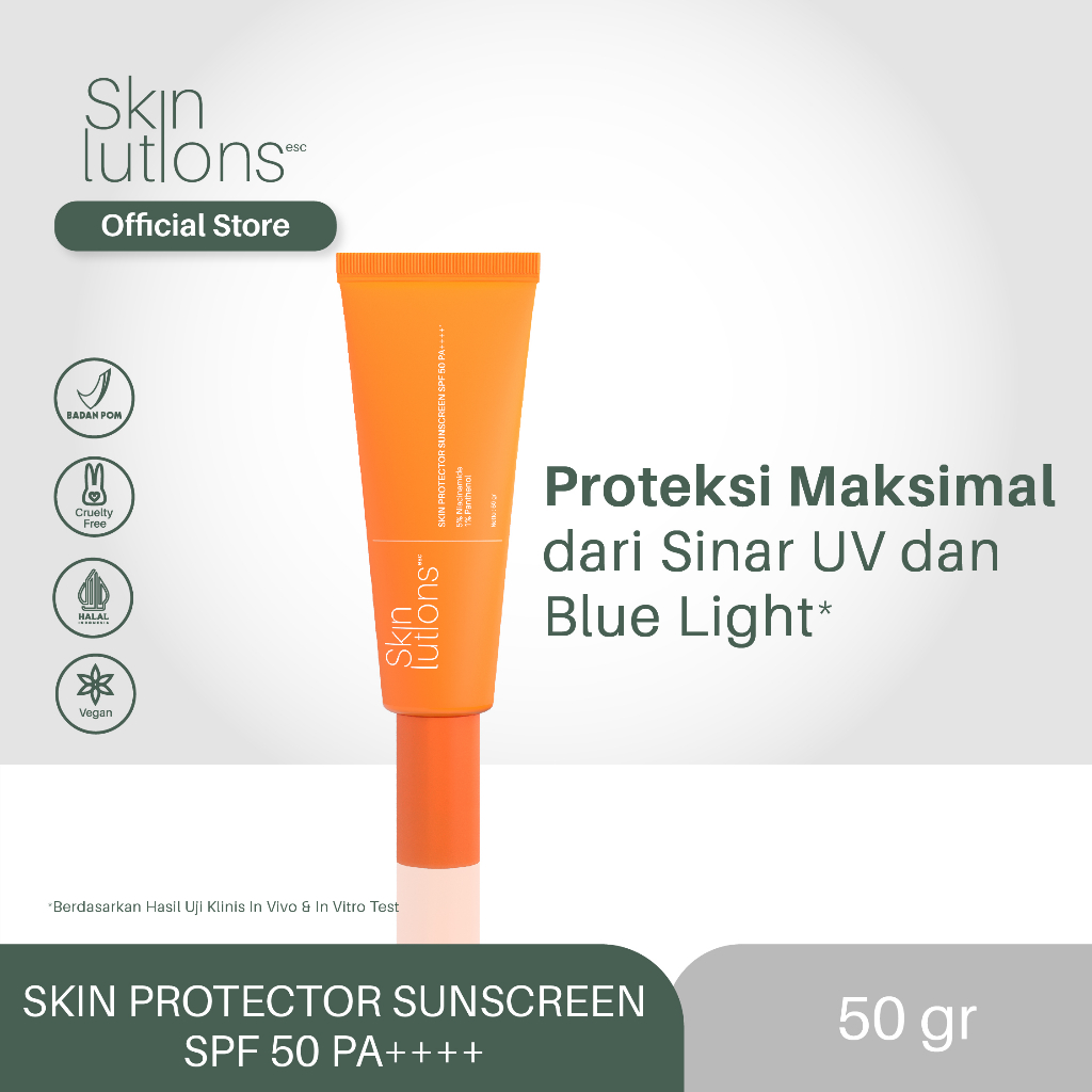 Jual SKINLUTIONS ESC Skin Protector Sunscreen SPF 50 PA++++ UV dan Blue ...