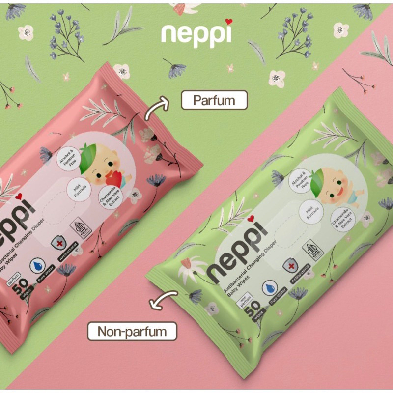 Jual Neppi Antibacterial Changing Diaper Wipes Tisu Basah Ganti popok ...
