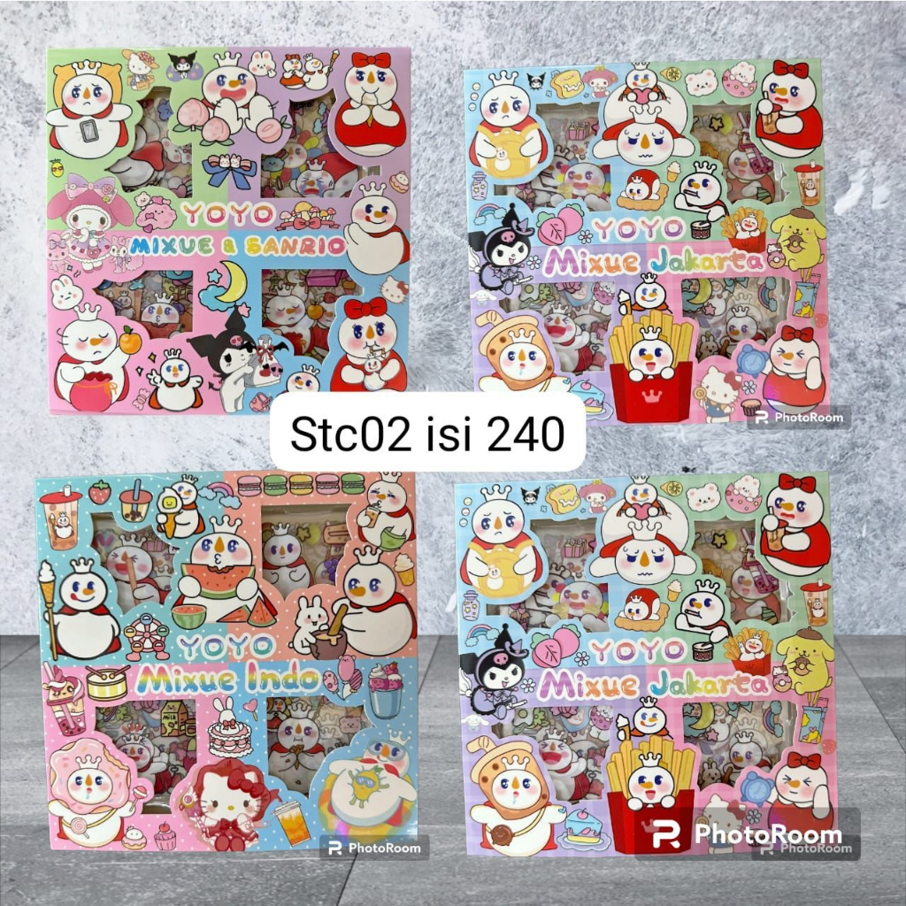 Jual Sticker Mixue Rainbow Isi 100 Pcs Per Box/Sticker Mixue Lucu Snow ...