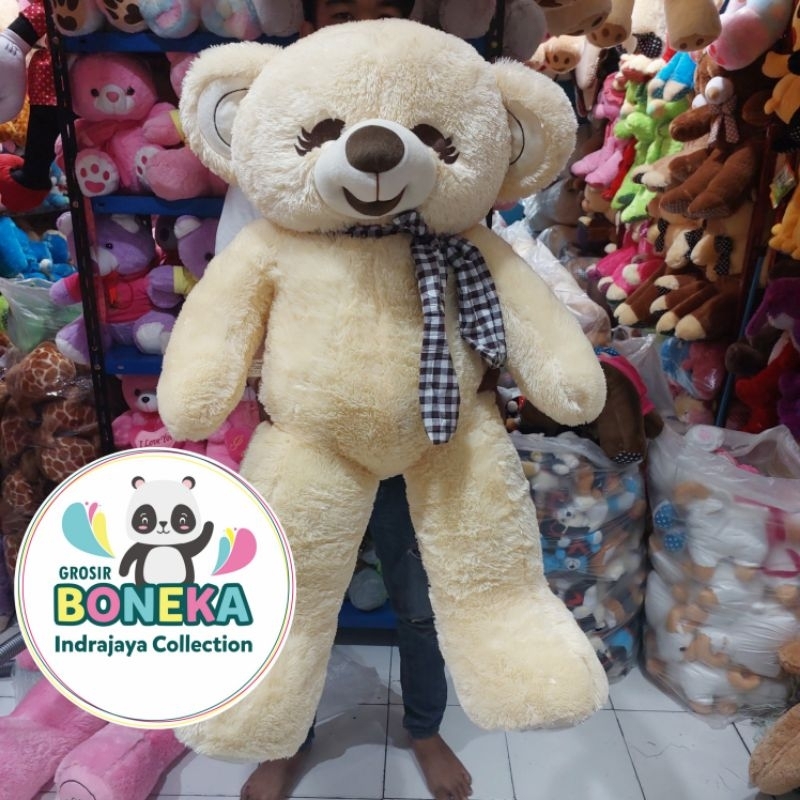 Jual Boneka Beruang Teddy Bear Smiling Eyes Jumbo Super Besar 1 Meter ...