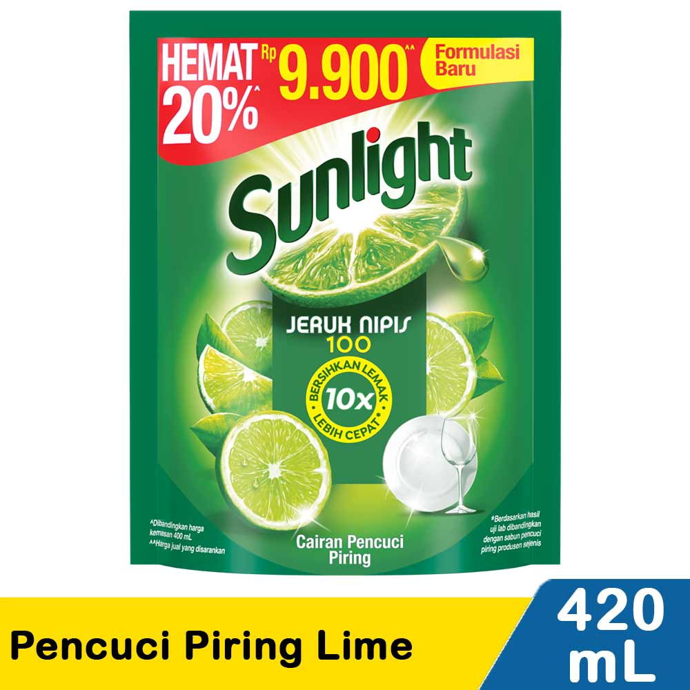Jual Sabun Cuci SUNLIGHT 9900 Jeruk Nipis Netto 420 ml | Shopee Indonesia