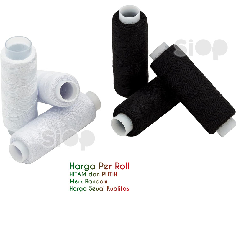 Jual Benang Jahit Hitam Putih Baju Pakaian Ekonomis (Per 1 Roll ...