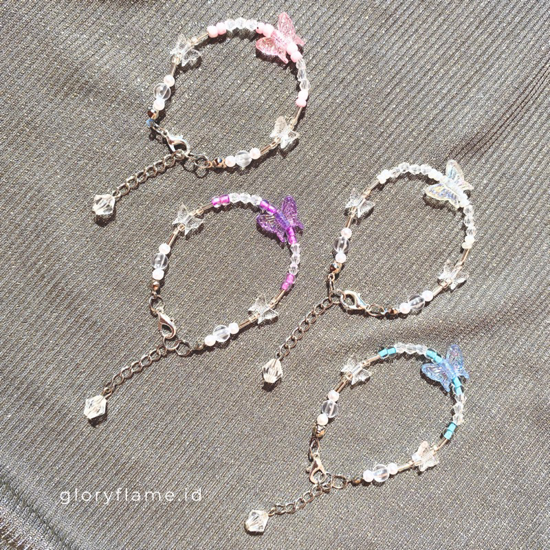 Jual Bracelet Beads Butterfly Series | Gelang Manik Manik | Gelang Beads | Shopee Indonesia