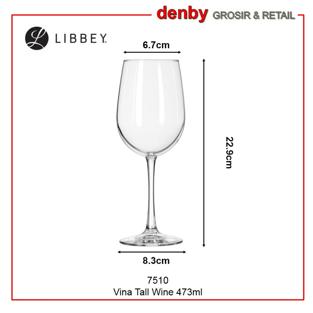 Jual Libbey Gelas 7510 Vina Tall Wine Glass 473ml | Shopee Indonesia