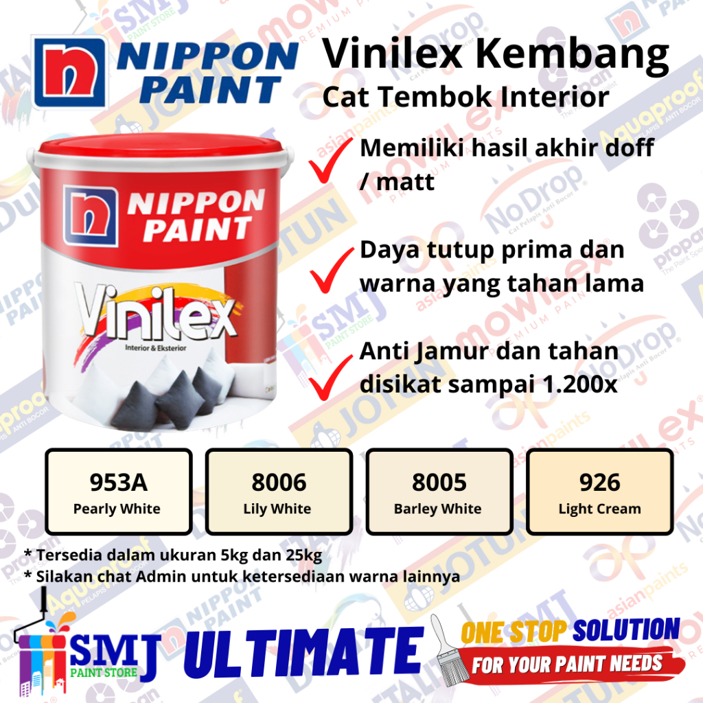 Jual Cat Tembok Interior NIPPON PAINT VINILEX 5000 Warna Barley White ...