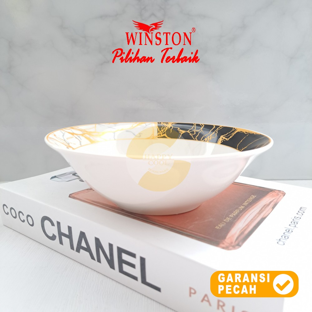 Jual WINSTON 1pcs Bowl Keramik 7in Marmer Hitam | Mangkok Makan Dalam ...