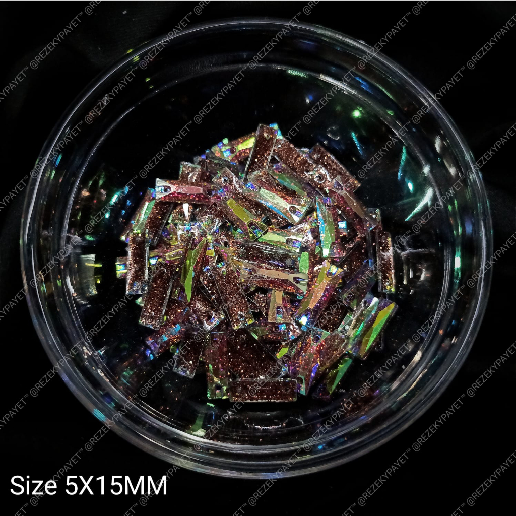 Jual Batu Balok Pelangi | Kristal Jahit Balok | Aurora | Size 5X15MM ...