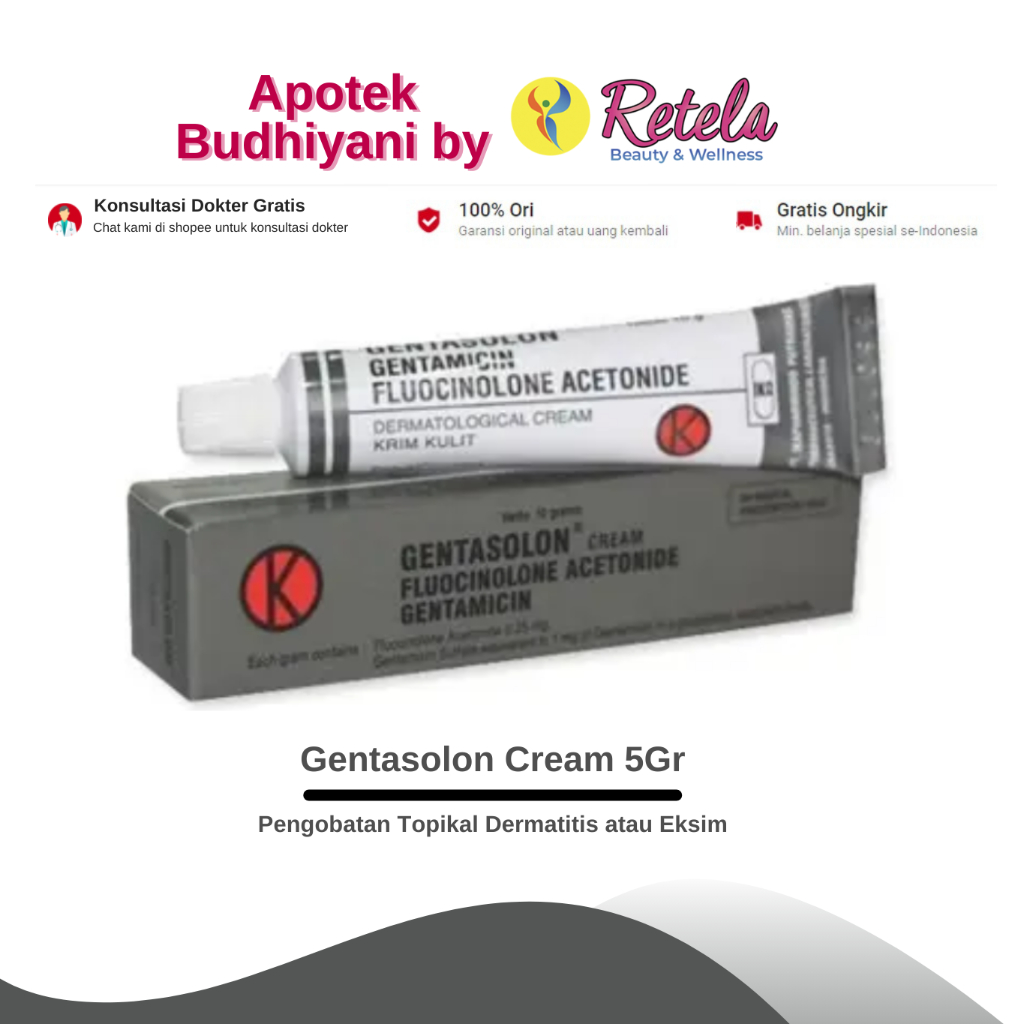 Jual Gentasolon Cream 5Gr / Pengobatan Topikal Dermatitis atau Eksim ...