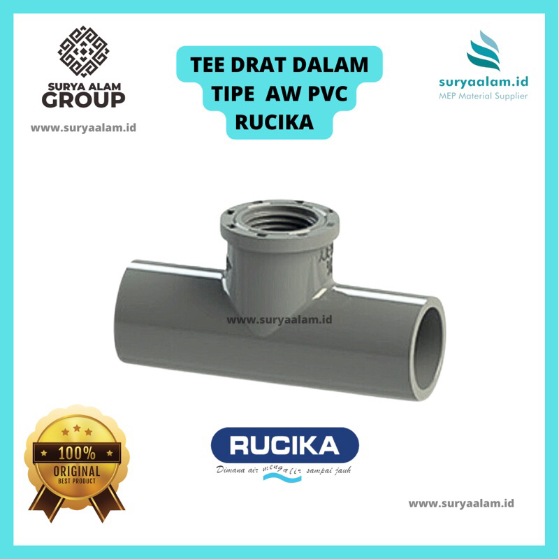 Jual TEE DRAT DALAM AW 1/2" X 3/4" RUCIKA | TEE DRAT DALAM AW 1/2 ...