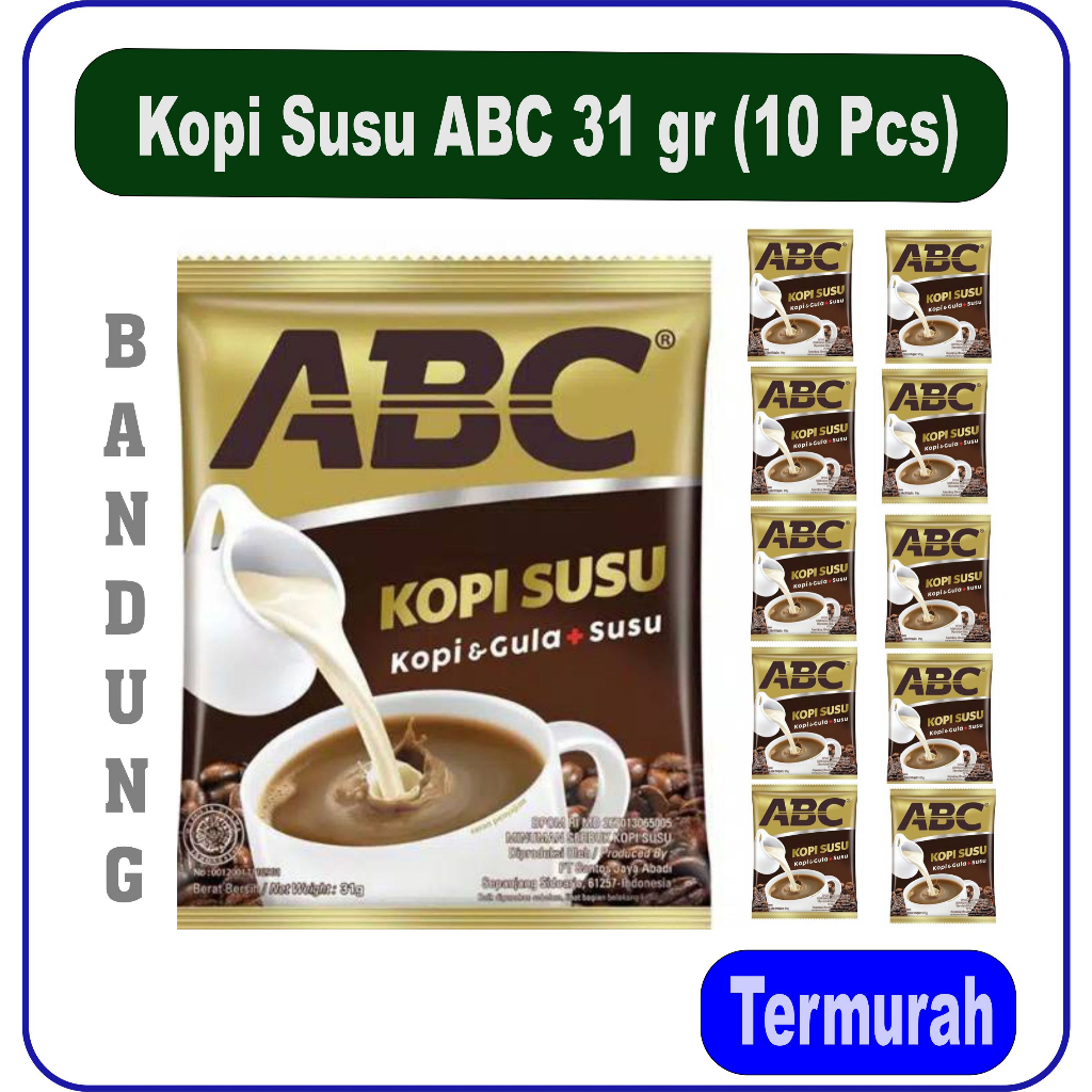 Jual Kopi Susu ABC 31gr | ABC Kopi Susu (10 Sachet / Renceng) | Shopee ...