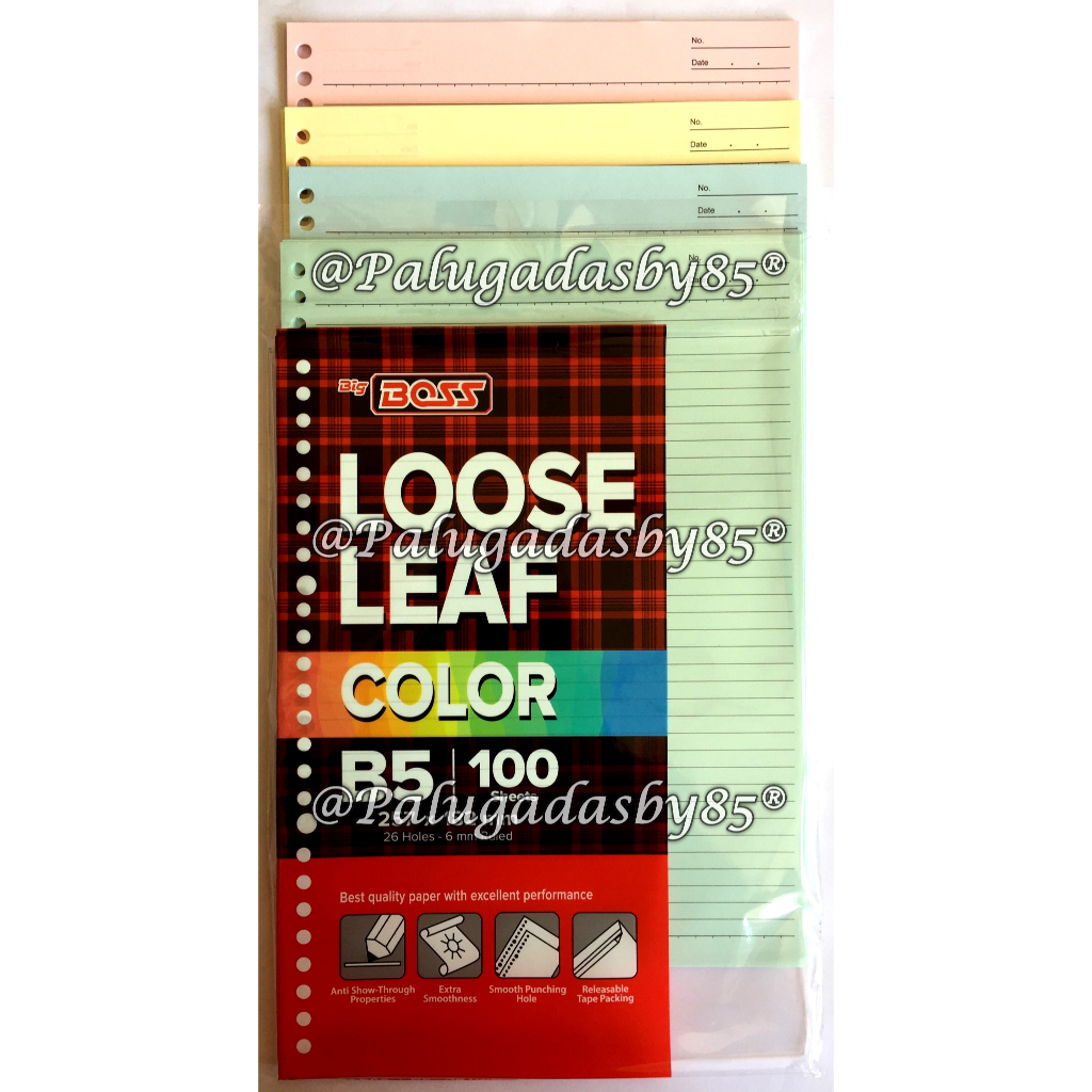 Jual (1 Pak Isi 100 Lembar) Loose Leaf BIG BOSS B5 100 Lembar Rainbow / BigBoss Loose Leaf 100 ...