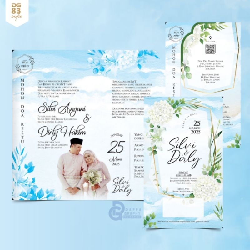Jual Undangan Pernikahan Motif Bunga DG.83.Indie | Bonus Plastik, Label ...