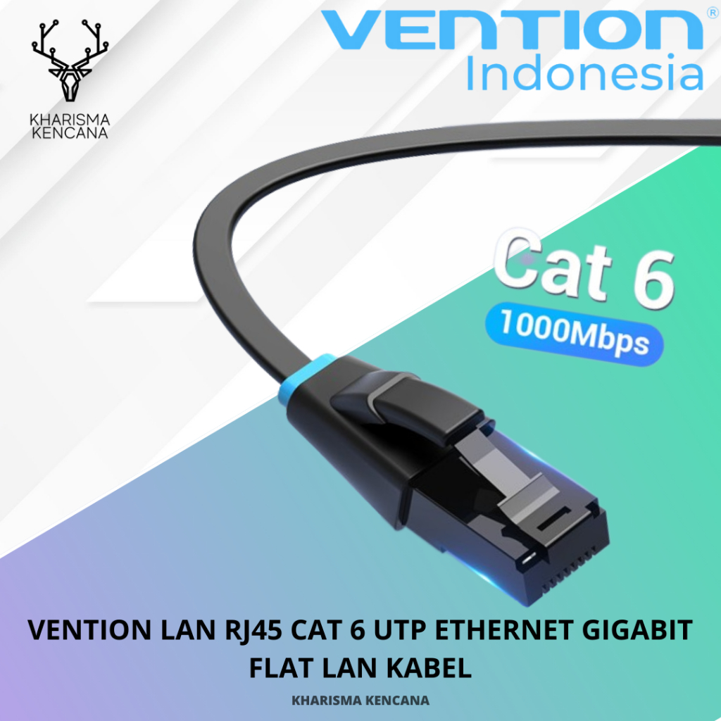 Jual VENTION LAN RJ45 CAT 6 UTP ETHERNET GIGABIT FLAT LAN KABEL IBJBJ ...