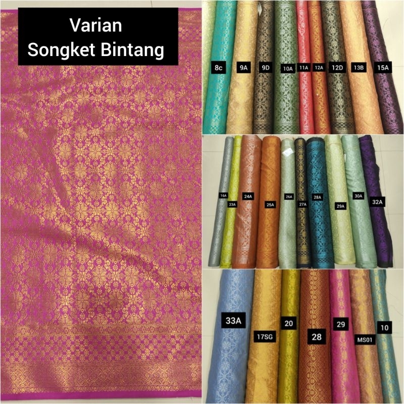 Jual Kain Songket Meteran Bintang Bawahan Kebaya | Shopee Indonesia