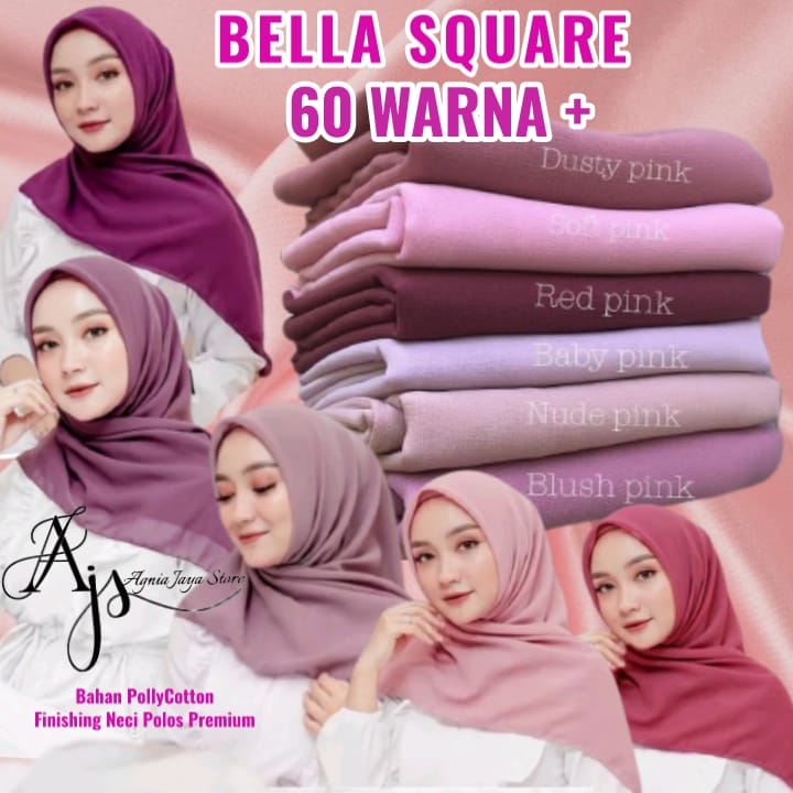 Jual Hijab Bella Square Premium 60 Warna Hijab Jilbab Segi Empat - Kerudung Segiempat Bela ...