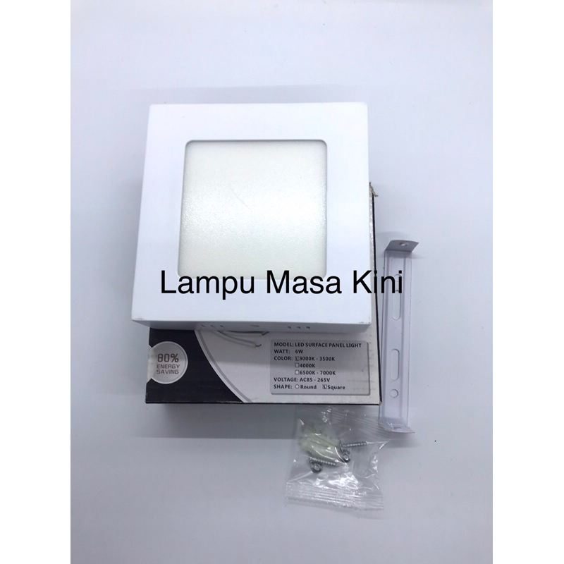 Jual lampu Downlight Led Panel Kotak 6 watt OUTBOW cahaya WarmWhite ...