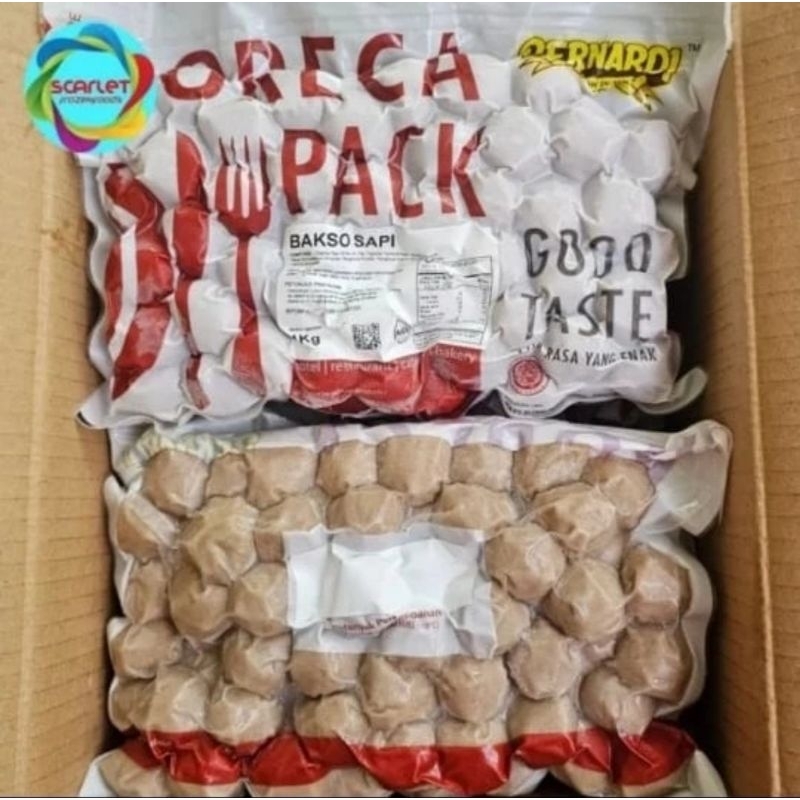 Jual Baso Sapi Bernardi Meatball Beef | Bakso Sapi Horeca Pack [1kg] | Shopee Indonesia