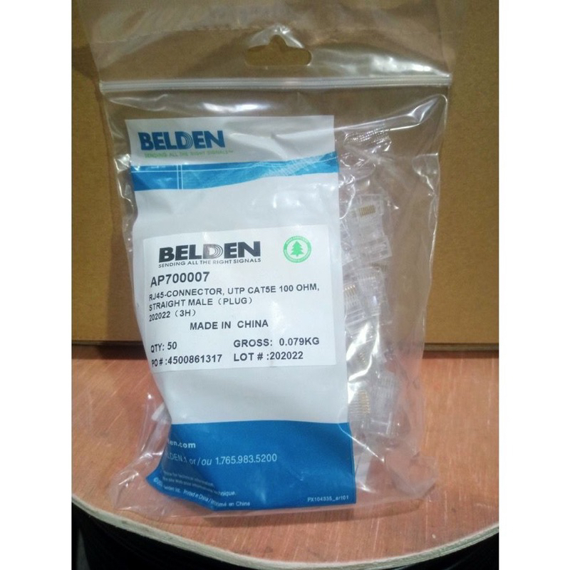 Jual Belden Connector ORIGINAL 100% UTP RJ45 Cat 5E / Konektor UTP RJ45 ...