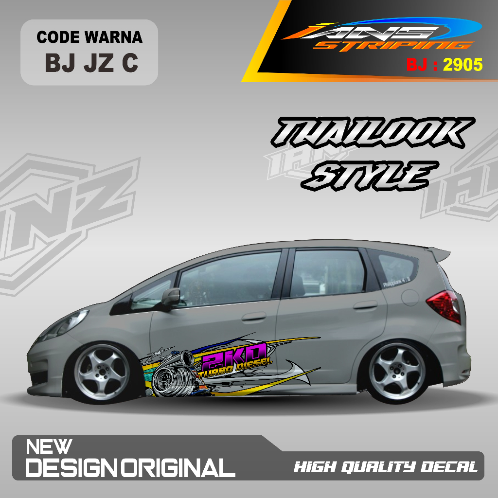 Jual BJ 2905-STIKER DECAL MOBIL SIAP PAKAI VARIASI DESAIN TURBO DIESEL ...