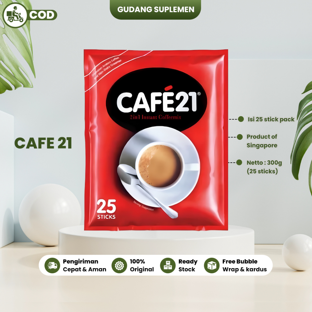 Jual Cafe 21 Coffee mix 2in1 / Cafe21 Kopi 2 in 1 Tanpa Gula ( No Sugar ...