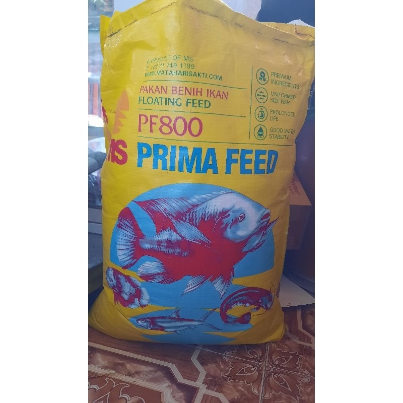 Jual pakan benih ikan/floating feed Prima feed PF 800 1kg | Shopee ...