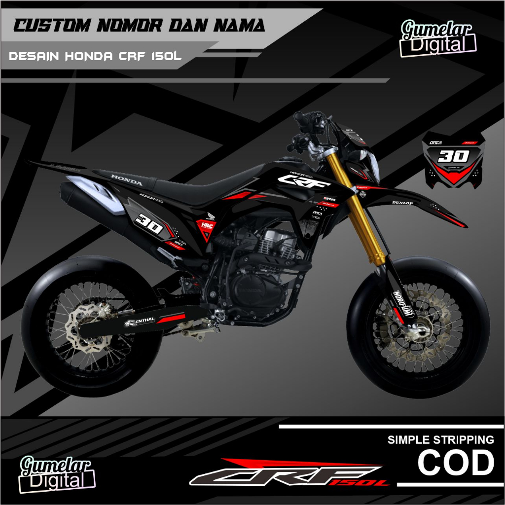 Jual DECAL CRF 150L SUPERMOTO KONSEP SIMPEL 020 | Shopee Indonesia