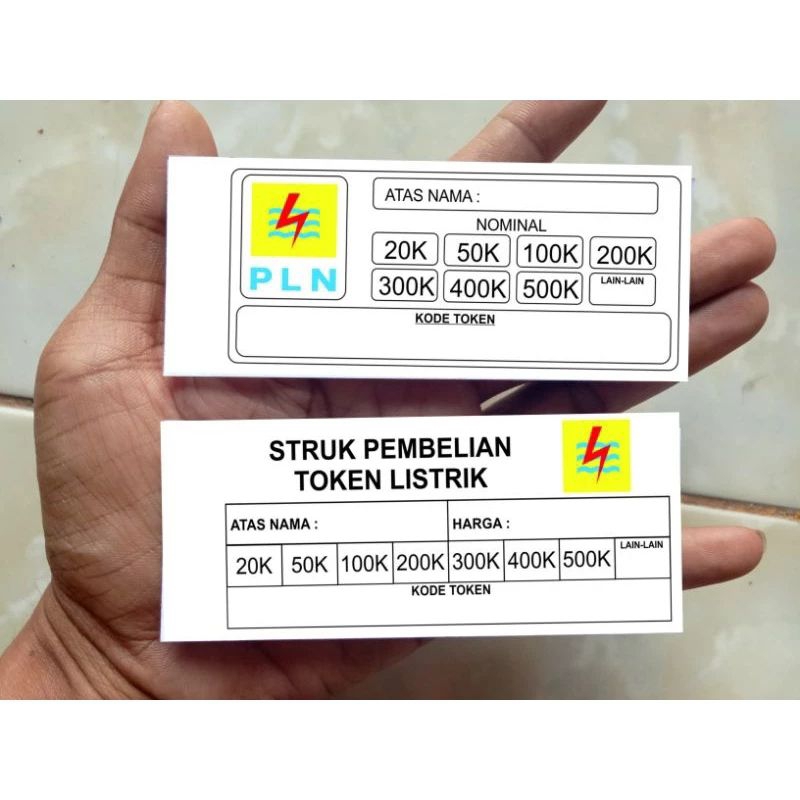 Jual Minimal pembelian 2 pcs Struk Pembelian Token Listrik (50 lembar ...