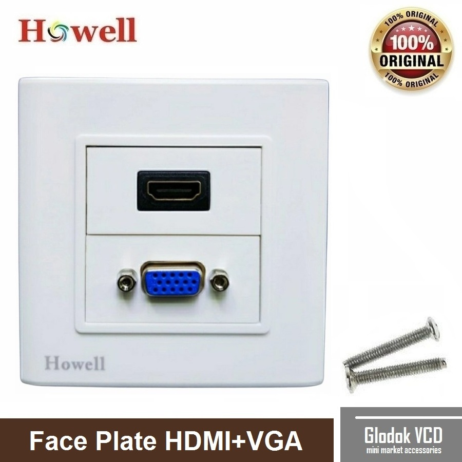 Jual Howell Konektor hdmi + VGA Pasang di dinding Wall Face Plate hdmi ...