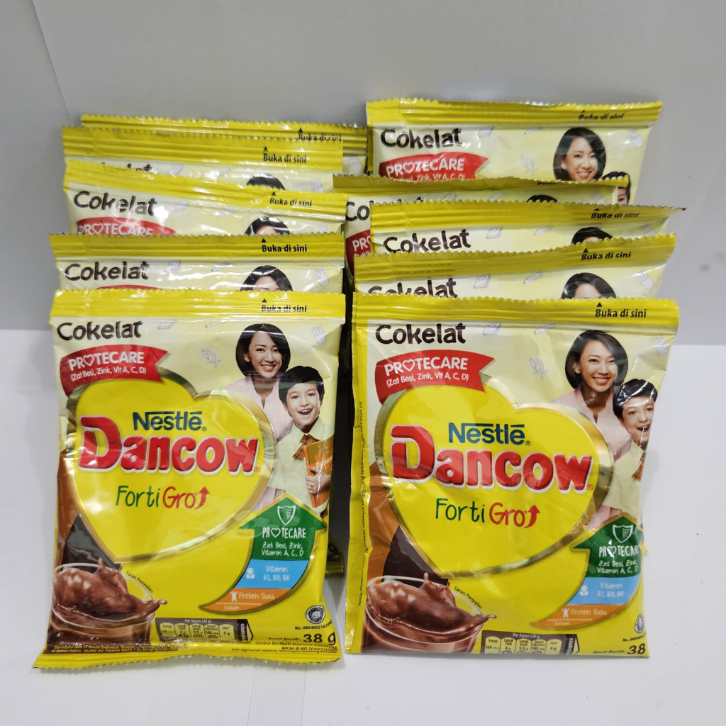 Jual Dancow Susu Bubuk Rasa Coklat Sachet 38 gram x 10 | Shopee Indonesia