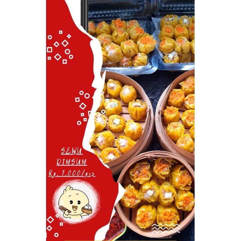 Jual Dimsum 1000 isi 55 pcs / sewu dimsum / dimsum frozen plus chili ...
