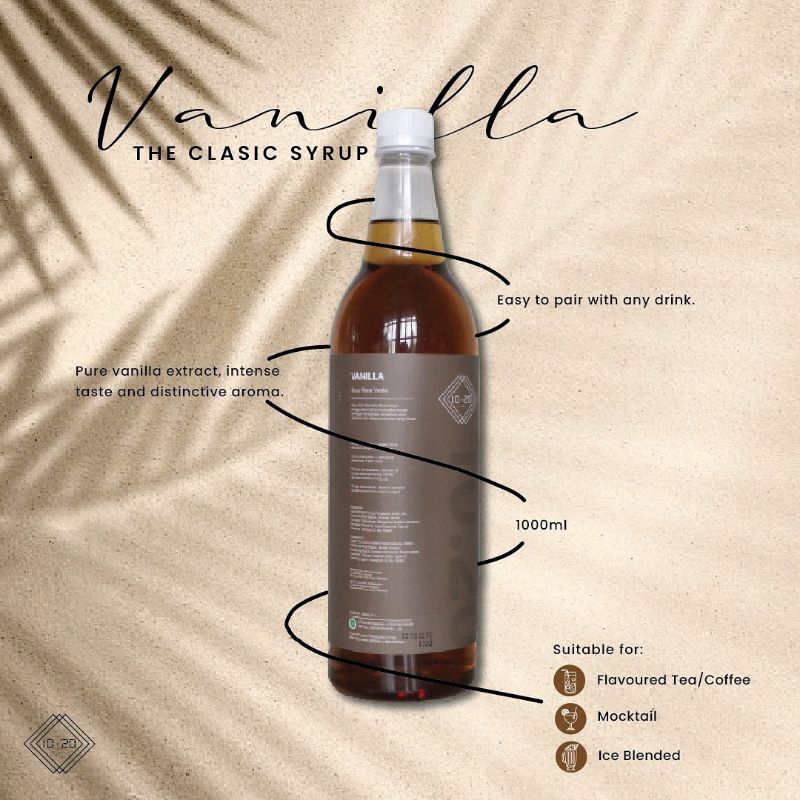 Jual 1020 Gourmet - Sirup Vanilla 1 LITER - Sirup Minuman Rasa vanilla ...