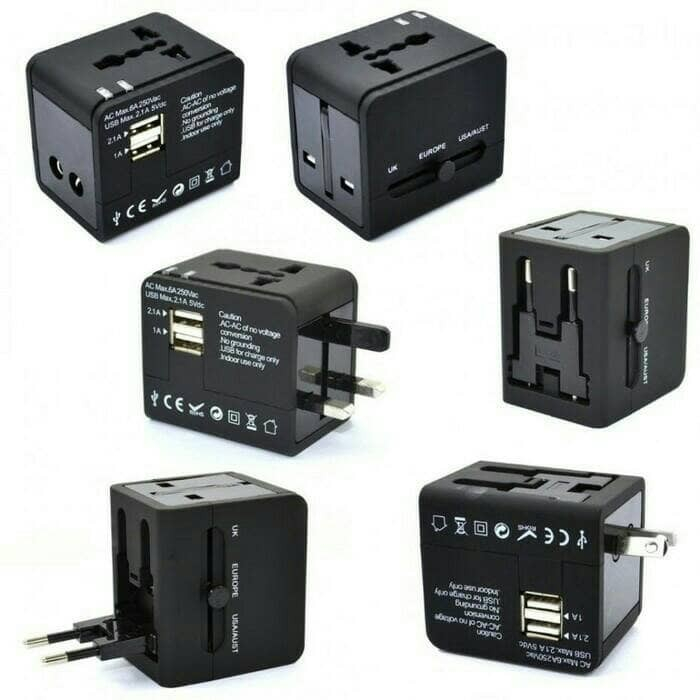 Jual Universal Travel Adaptor USB Charger Adapter Colokan Stop Kontak ...