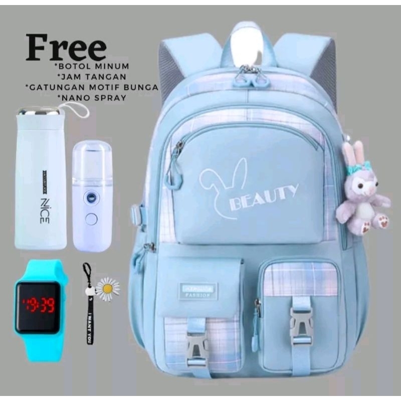 Jual Tas ransel sekolah anak perempuan tas beauty backpack fashion korea untuk anak SD SMP ...