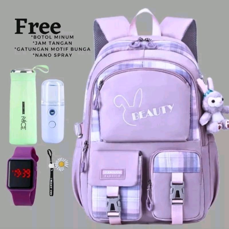 Jual Tas ransel sekolah anak perempuan tas beauty backpack fashion korea untuk anak SD SMP ...