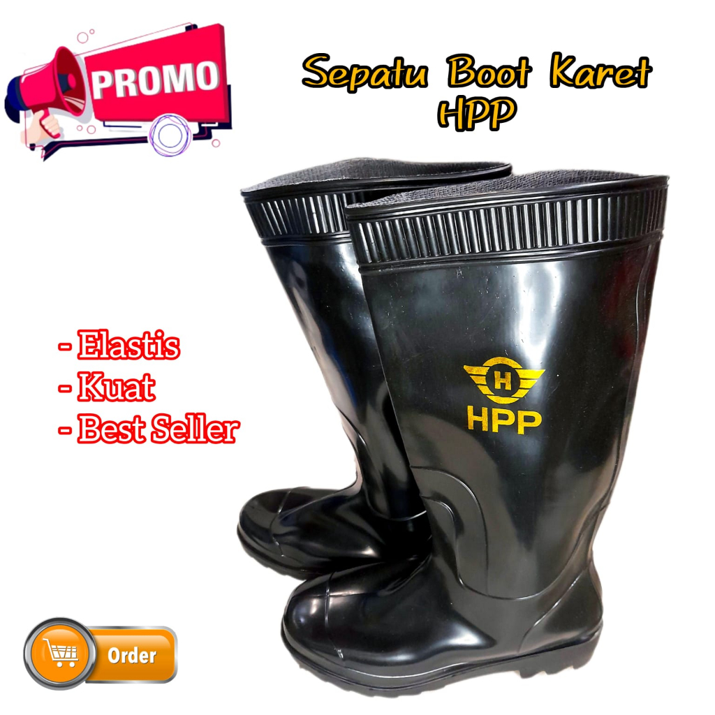 Jual Sepatu Boot Karet Pria Panjang Safety Boots Proyek Berkebun Anti ...