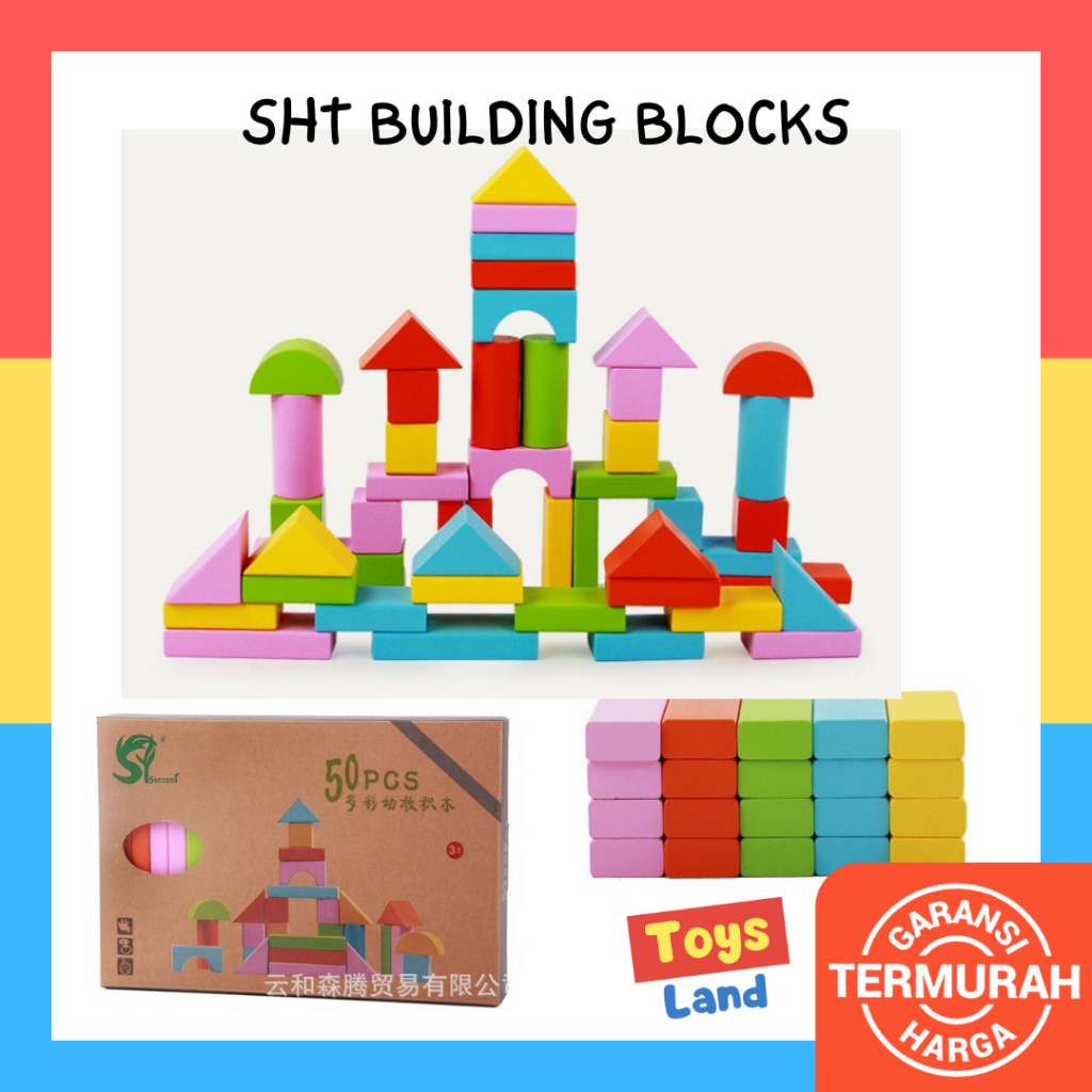 Jual SHT Building Blocks Huruf Dan Angka isi 50 Pcs Mainan Balok Susun ...