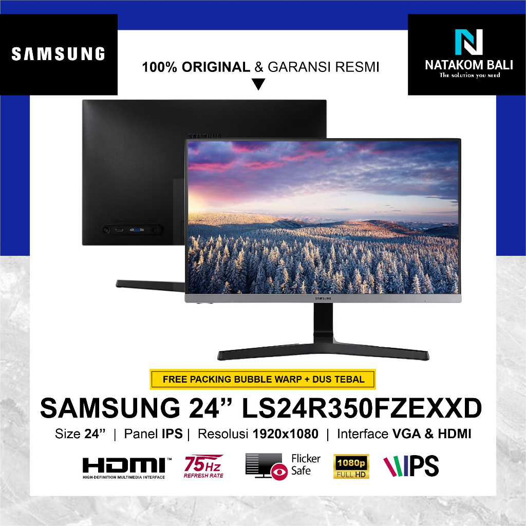 Jual Monitor Samsung 24 Ls24r350fzexxd Fhd 75hz Bezel Less Shopee