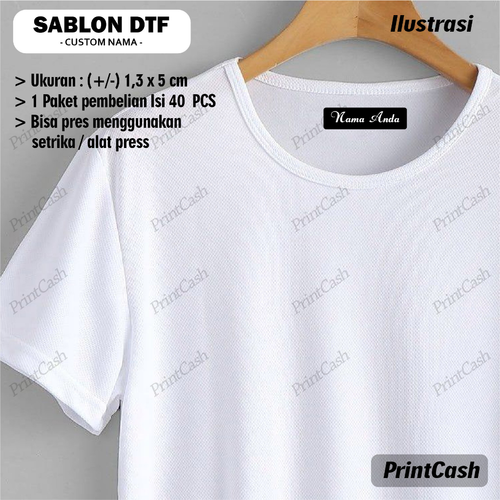 Jual SABLON NAMA PAKAIAN A4 ISI 40 PCS / SABLON PENANDA PAKAIAN ...