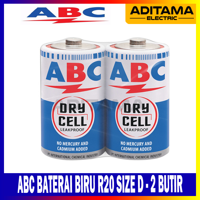 Jual BATERAI ABC BIRU BESAR R20 SIZE D ISI 2 PCS | Shopee Indonesia