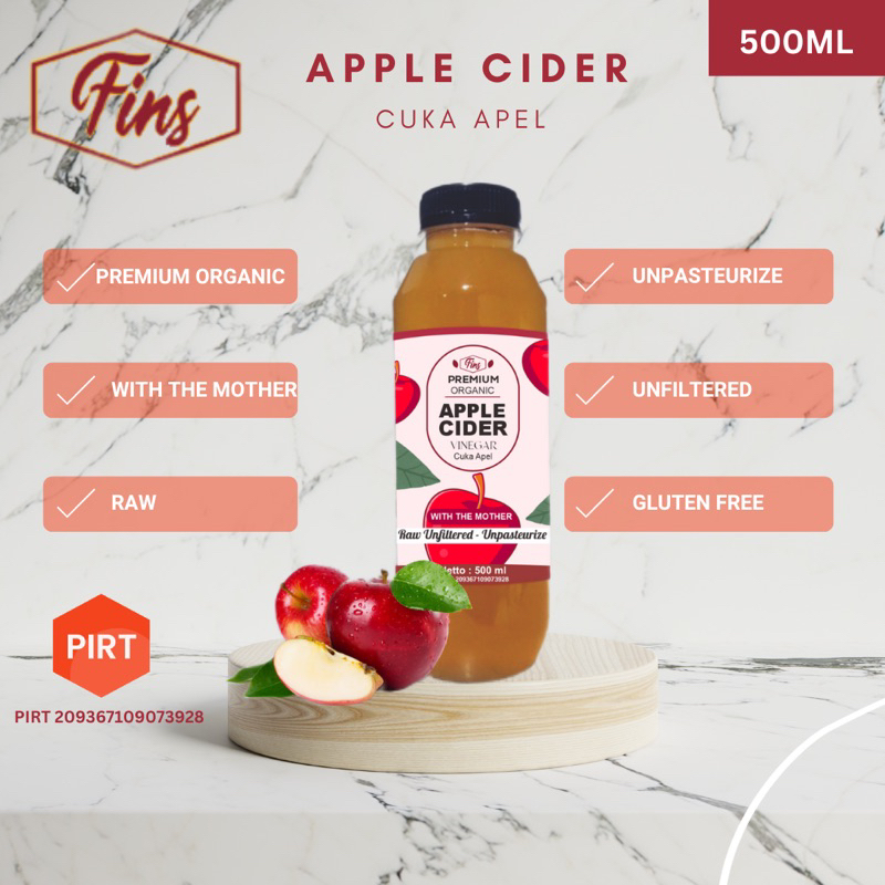 Jual Cuka Apel 500ml Apple Cider Vinegar Premium Cuka Apel Organik With The Mother Untuk Diet